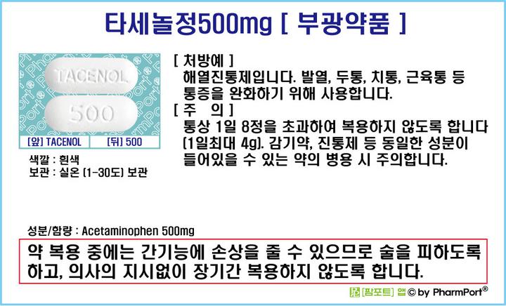 타세놀 500mg - 더파머시